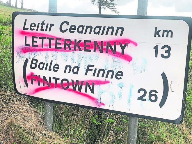 Over €5,000 to be spent repairing defaced signs - Donegal News